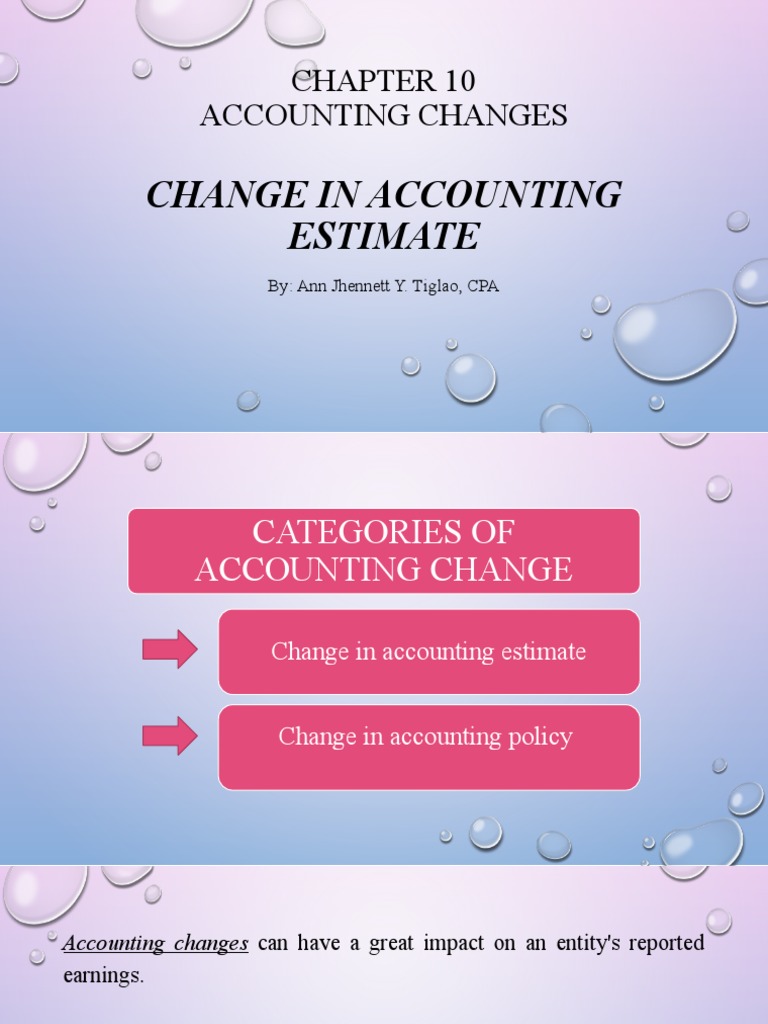 Chapter 10 Change in Accounting Estimate | Download Free PDF ...