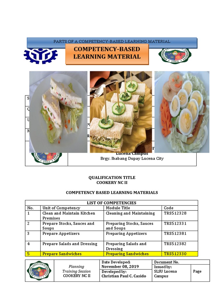 Parts of A Competency-Based Learning Material | PDF | Knife | Blade