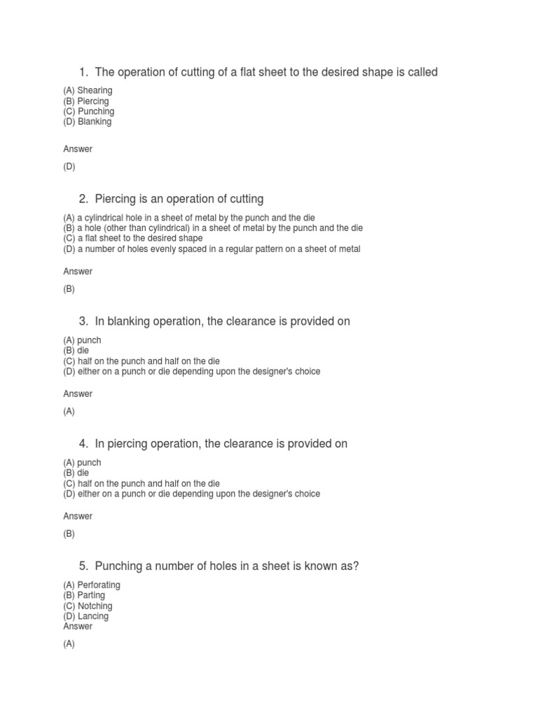 Identification and Classification of Sheet Metal Forming and Cutting ...