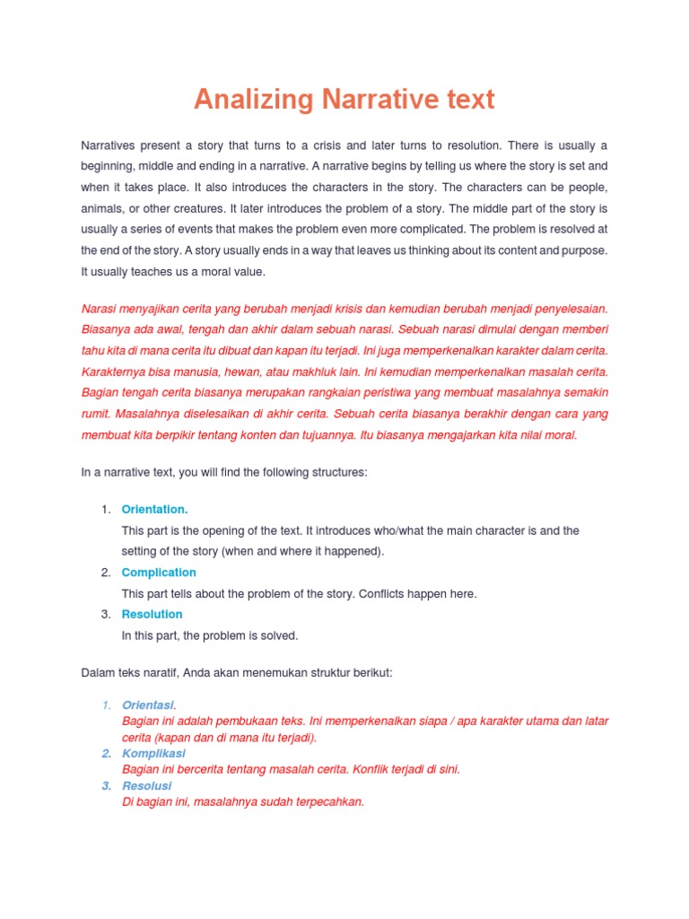 Analizing Narrative Text | PDF | Syntax | Languages