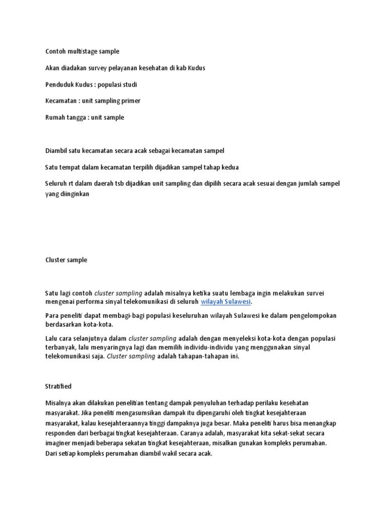 Contoh Multistage Sample | PDF