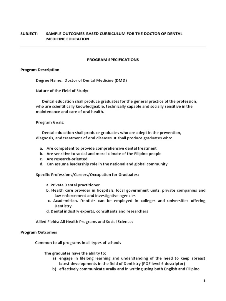 DMD Curriculum Overview for Dentistry | PDF | Human Tooth | Dentistry