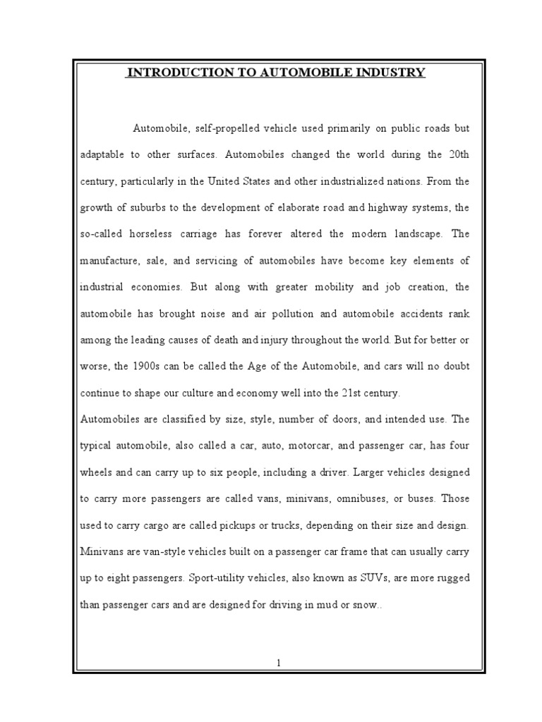 Overview of India's Automobile Industry | PDF | Car | Sport Utility Vehicle