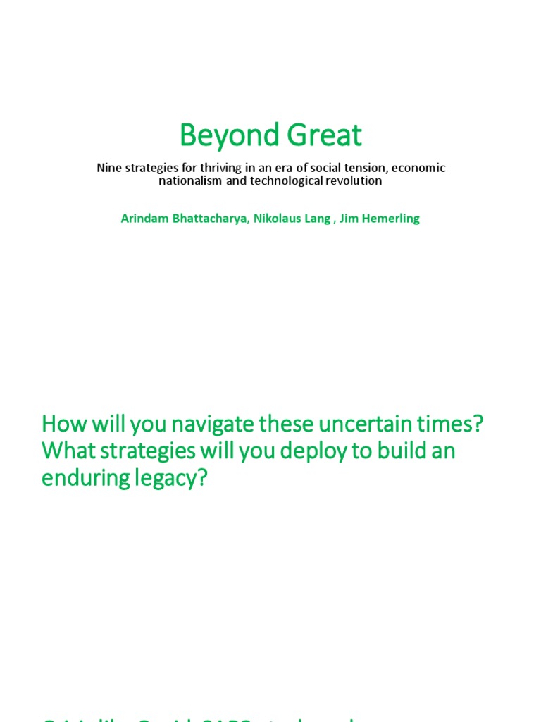 Book Summary: Beyond Great | PDF | Business Model | Ecology