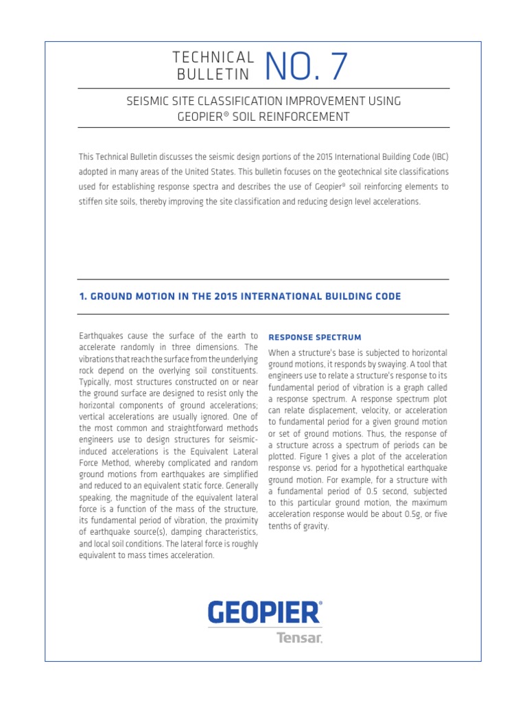 TB 7 Seismic Site Classification Improvement Using Geopier Soil ...