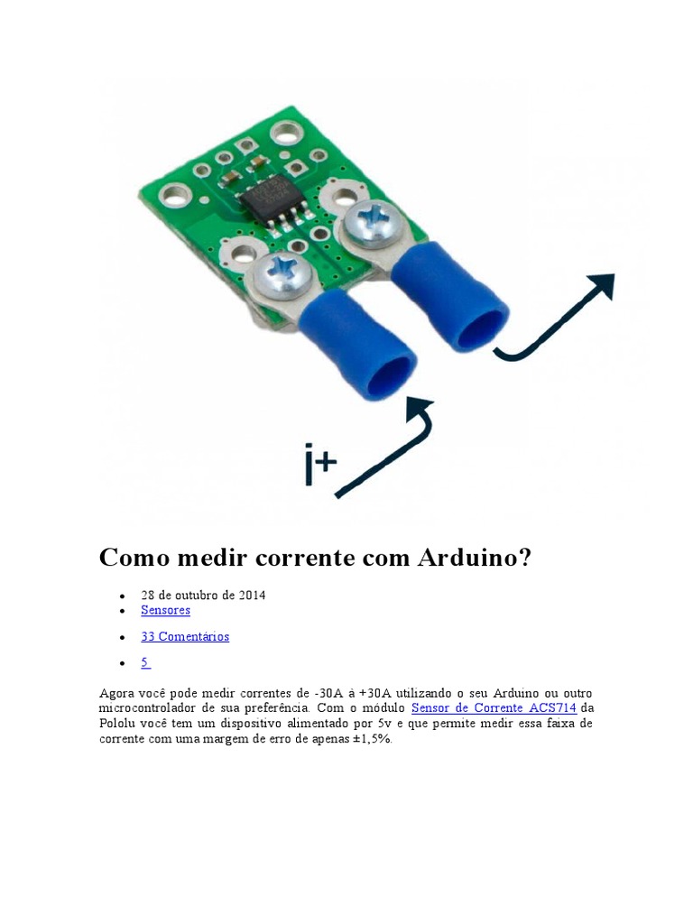Como Medir Corrente Com Arduino | PDF | Arduino | Rede Elétrica