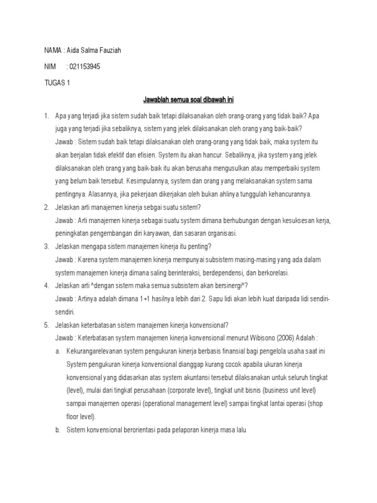 Tugas Uraian Ke-1 | PDF | Bisnis | Pengembangan Diri