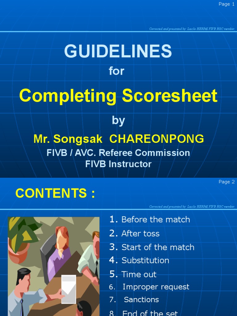 Scoresheet Eng 2009 HL | PDF | Sports | Team Sports