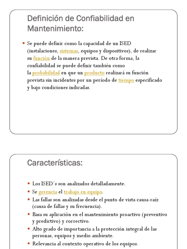 Definición de Confiabilidad en Mantenimiento | PDF | Ingeniería de ...