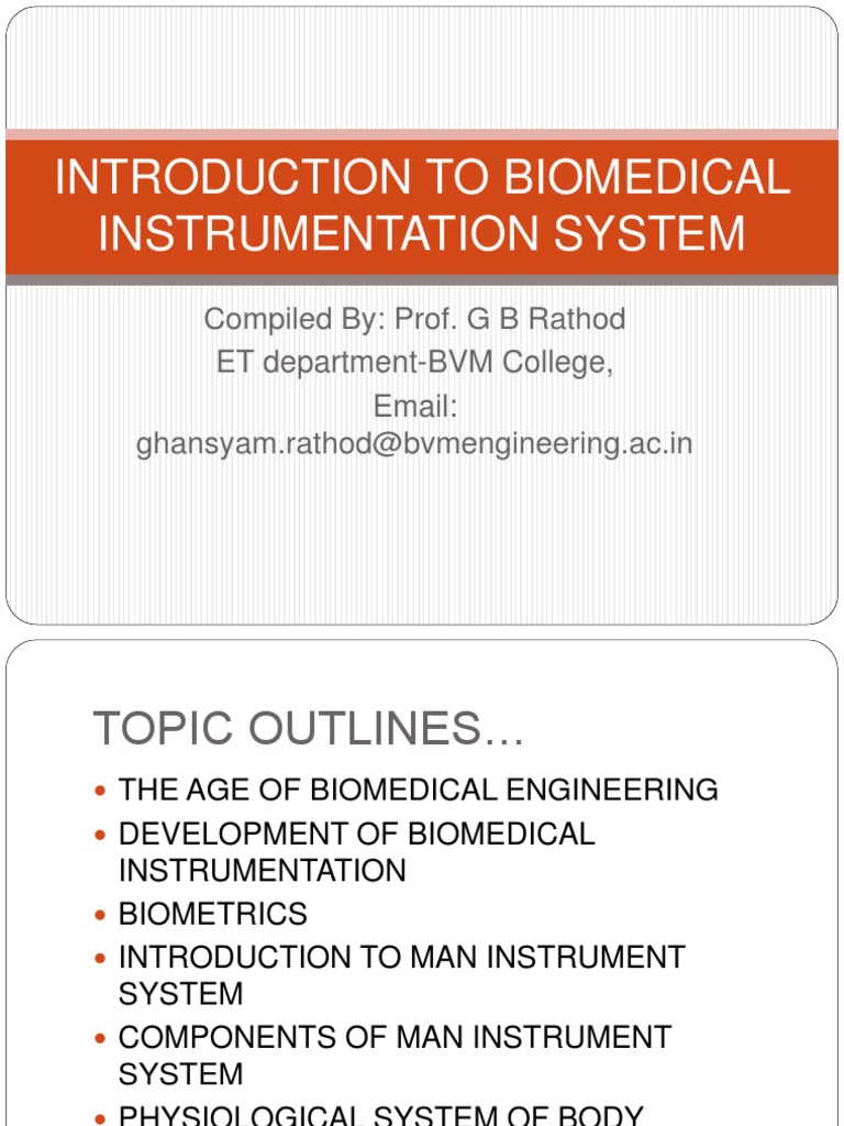Introduction To Biomedical Instrumentation System Pdf Biomedical Engineering Instrumentation