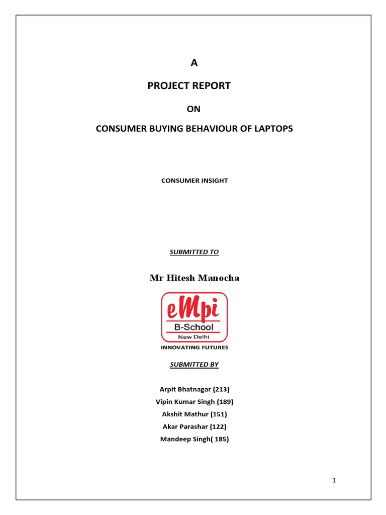 Final CB Report | PDF | Consumer Behaviour | Perception