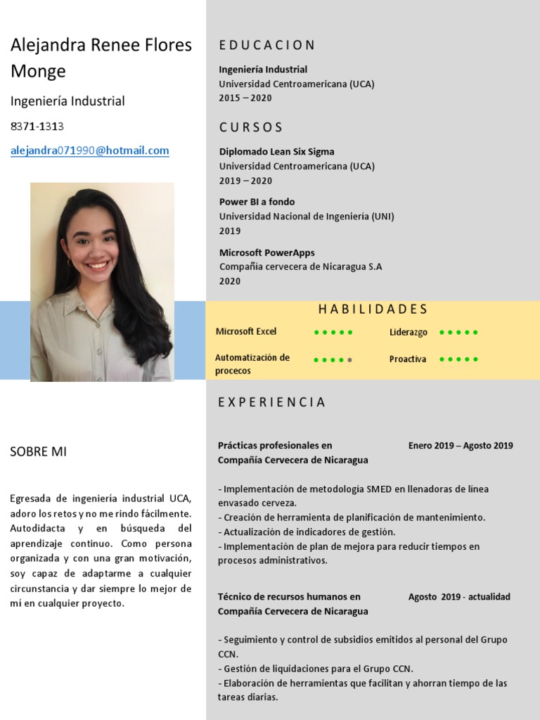 CV Alejandra Flores | PDF | Aprendizaje | Cognición