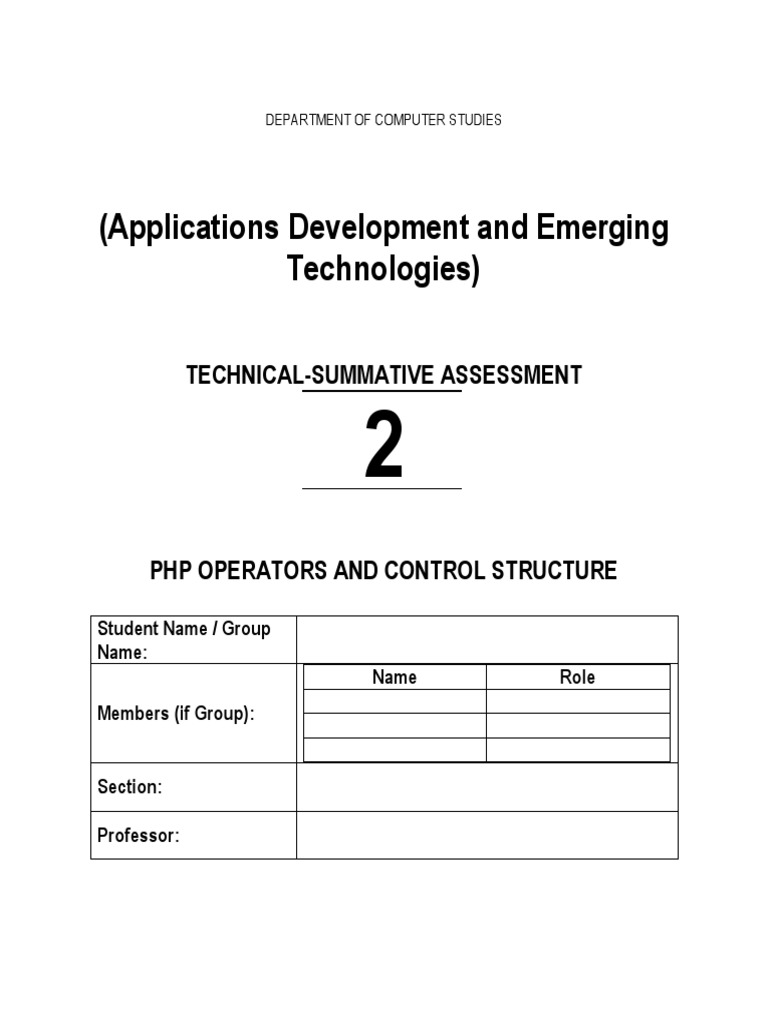 TAM2 - Operators and Control Structures PDF | PDF | Control Flow | Php