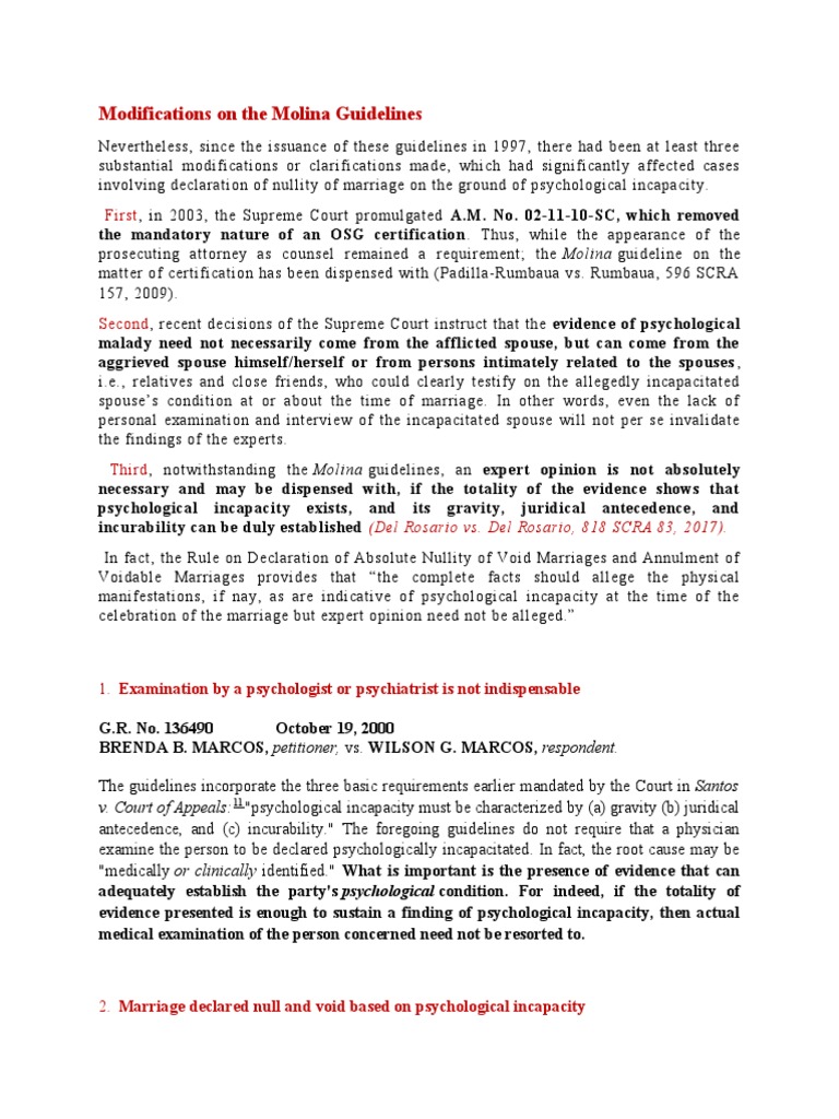Psychological Incapacity Cases | PDF | Annulment | Expert Witness