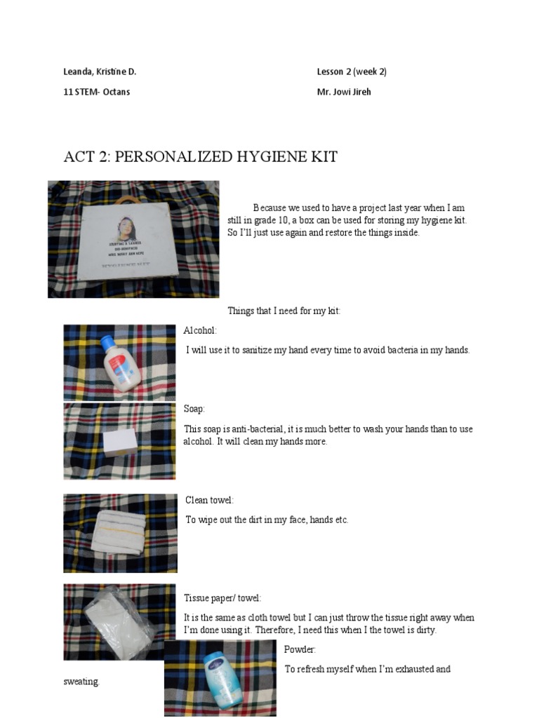 Personalized Hygiene Kit Essentials | PDF | Self-Improvement