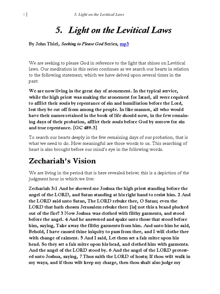 Light On The Levitical Laws PDF | PDF | Jesus | Book Of Exodus