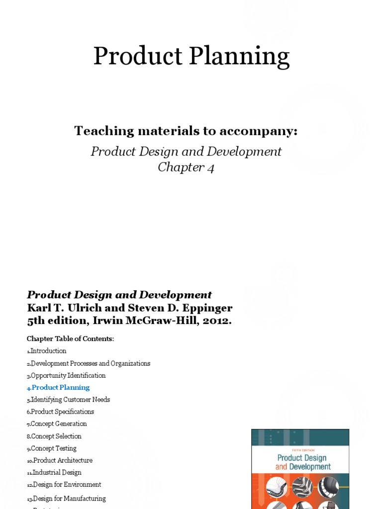 Product Planning: Teaching Materials To Accompany | PDF | Strategic ...