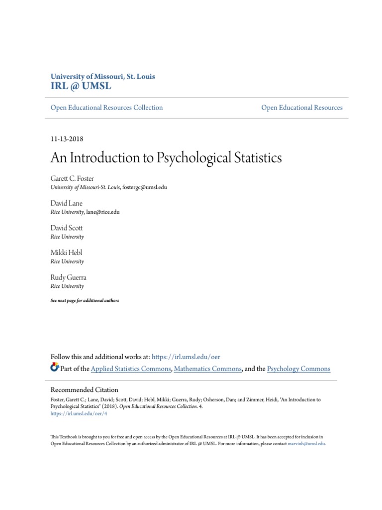 Psychological Statistics PDF | PDF | Level Of Measurement | Analysis Of ...