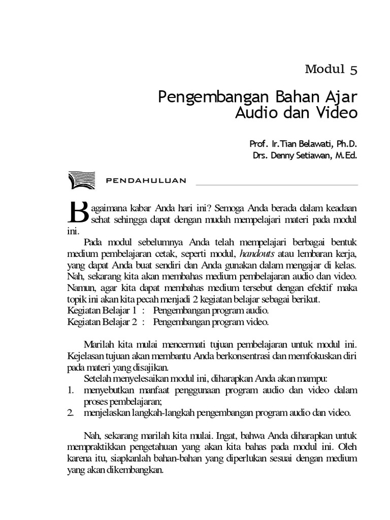 Pengembangan Audio Video Pembelajaran | PDF | Karier & Perkembangan ...
