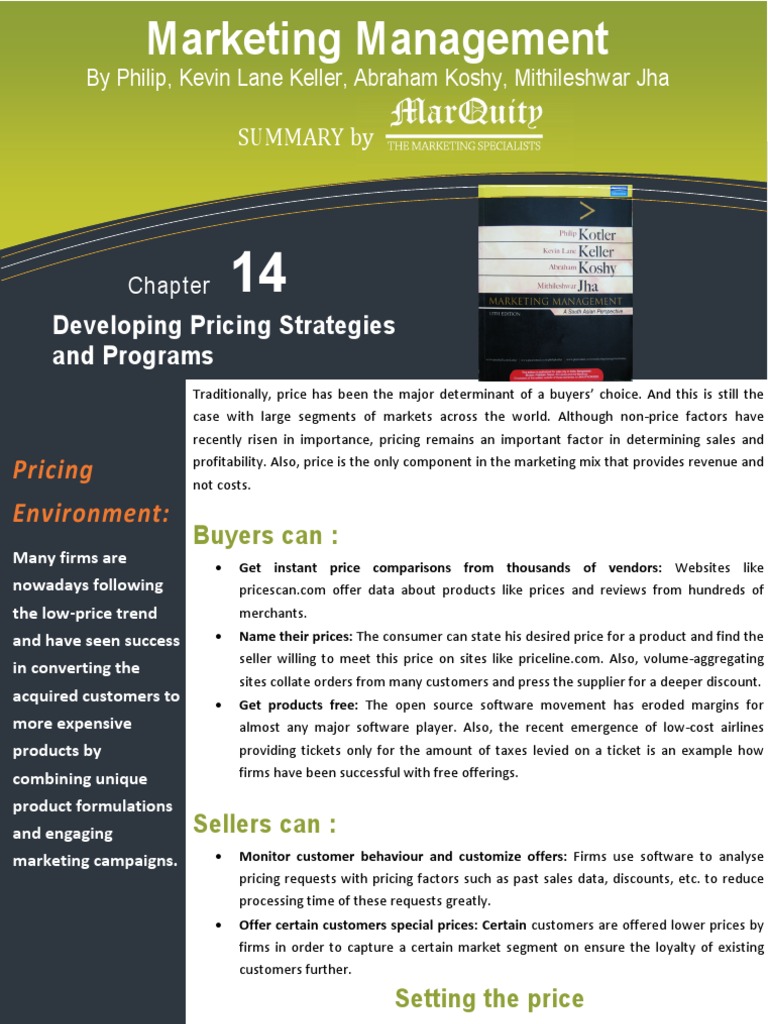 Summary By: Developing Pricing Strategies and Programs | PDF | Demand | Pricing