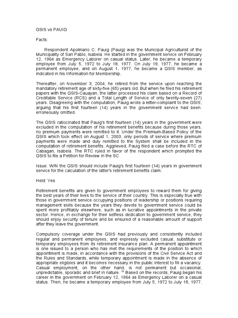 GSIS Vs PAUIG - Re Justice Maria Cristina Cornejo | PDF | Judge ...