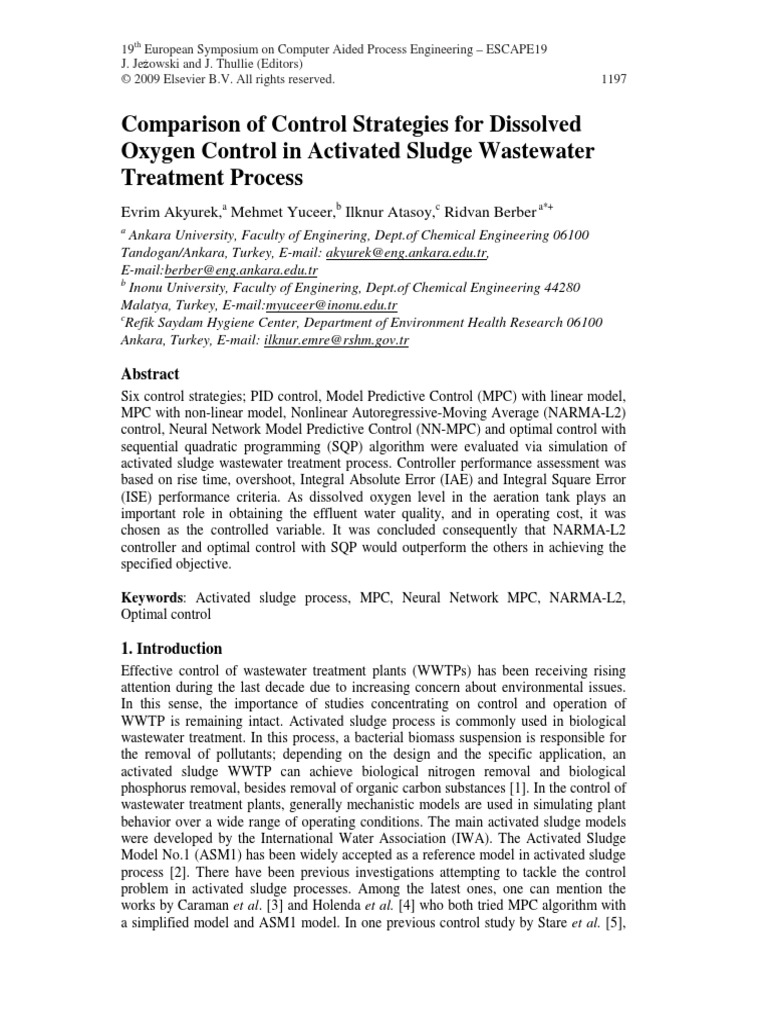 Comparison of Control Strategies For Dissolved Oxygen Control in ...