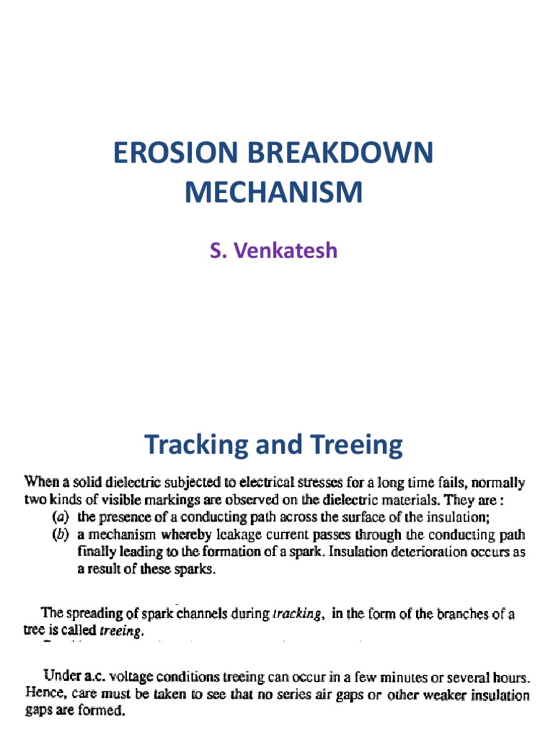 Erosion Breakdown Mechanism: S. Venkatesh | PDF