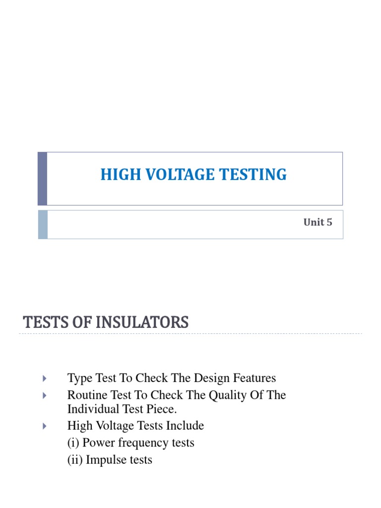 12.testing of High Voltage Equipment and Insulation Coordination | PDF ...