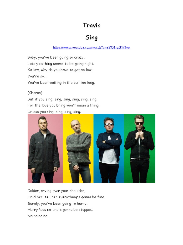 Travis - Sing Lyrics Analysis | PDF