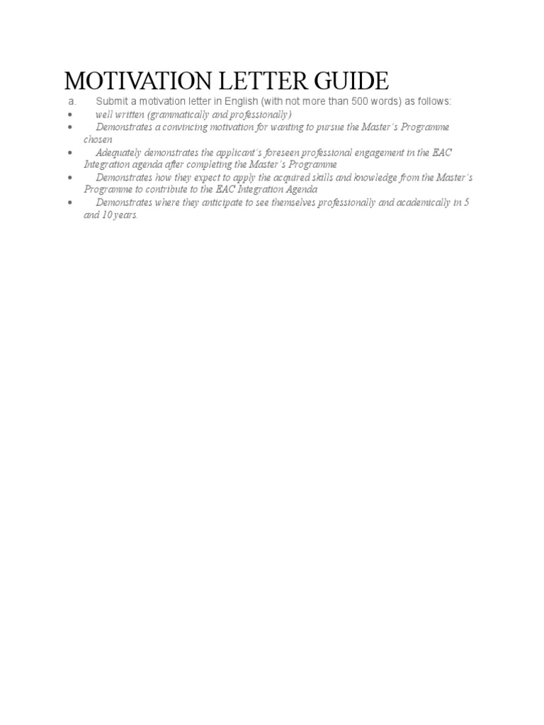 Effective Motivation Letter Tips | PDF