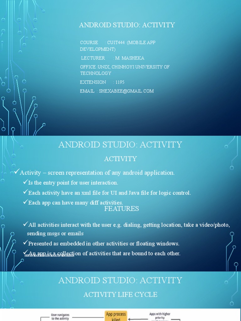 Android Studio: Activity | PDF | Android (Operating System) | User ...