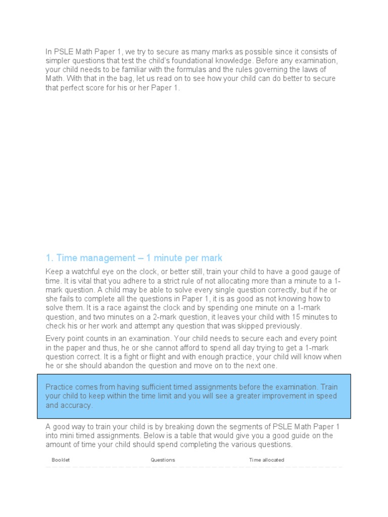 Psle | PDF | Decimal | Question
