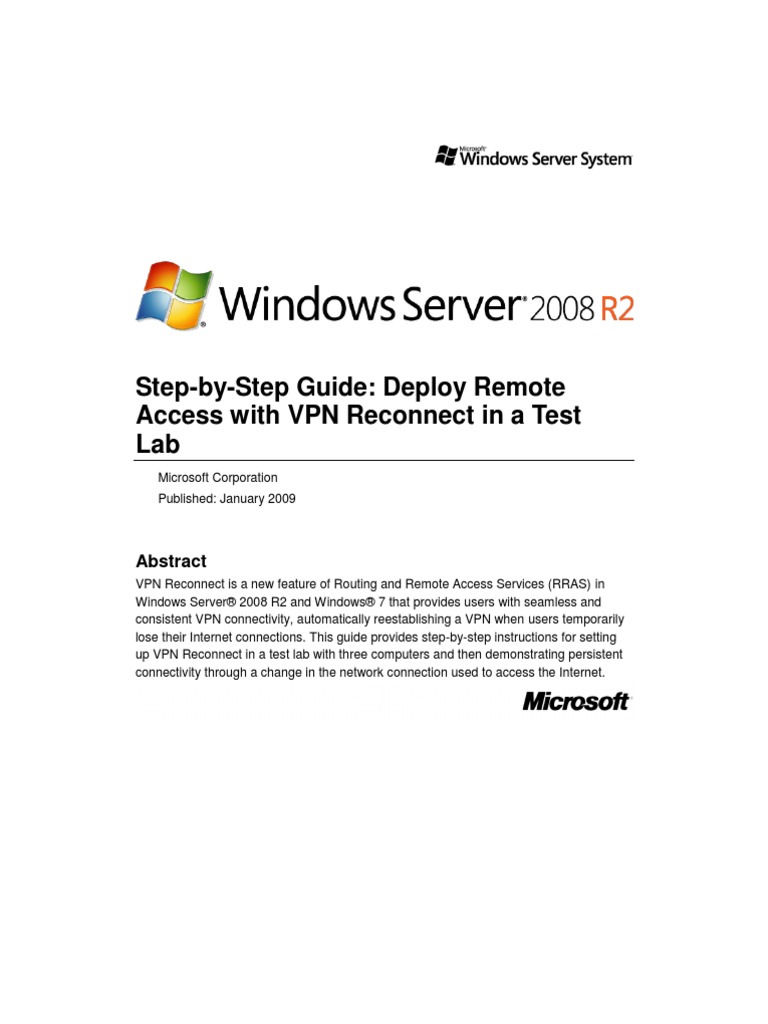 Step-by-Step Guide: Deploy Remote Access With VPN Reconnect in A Test ...