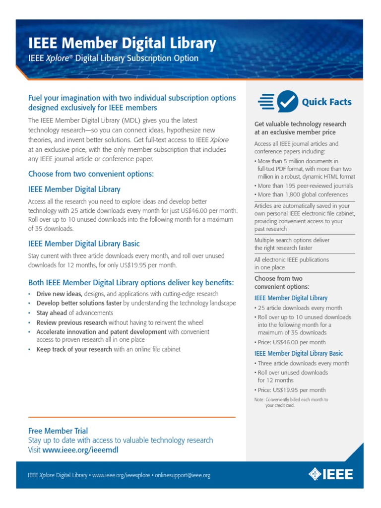 IEEE Xplore Digital Library Subscription Option | PDF | Digital Library ...