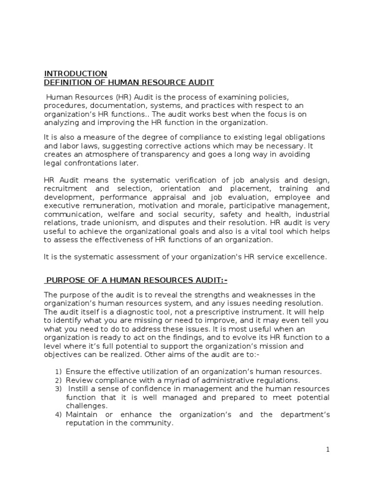 HUMAN RESOURCE AUDIT Assignment 2 | PDF | Human Resources | Audit