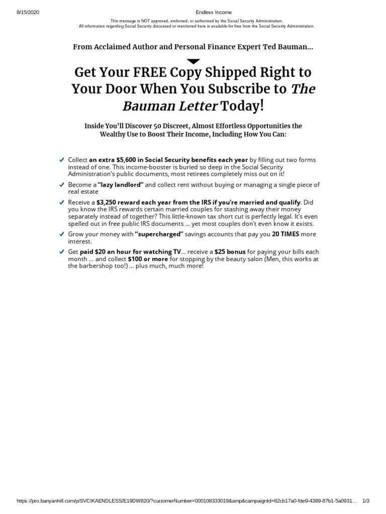 Endless Income | PDF | Internal Revenue Service | Government Finances