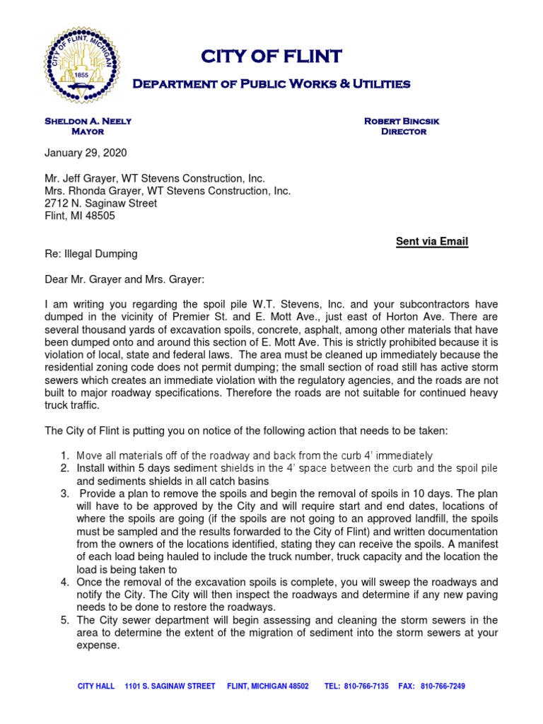 WT Stevens Enforcement Letter PDF 1-29-2020 | PDF | Road Transport ...