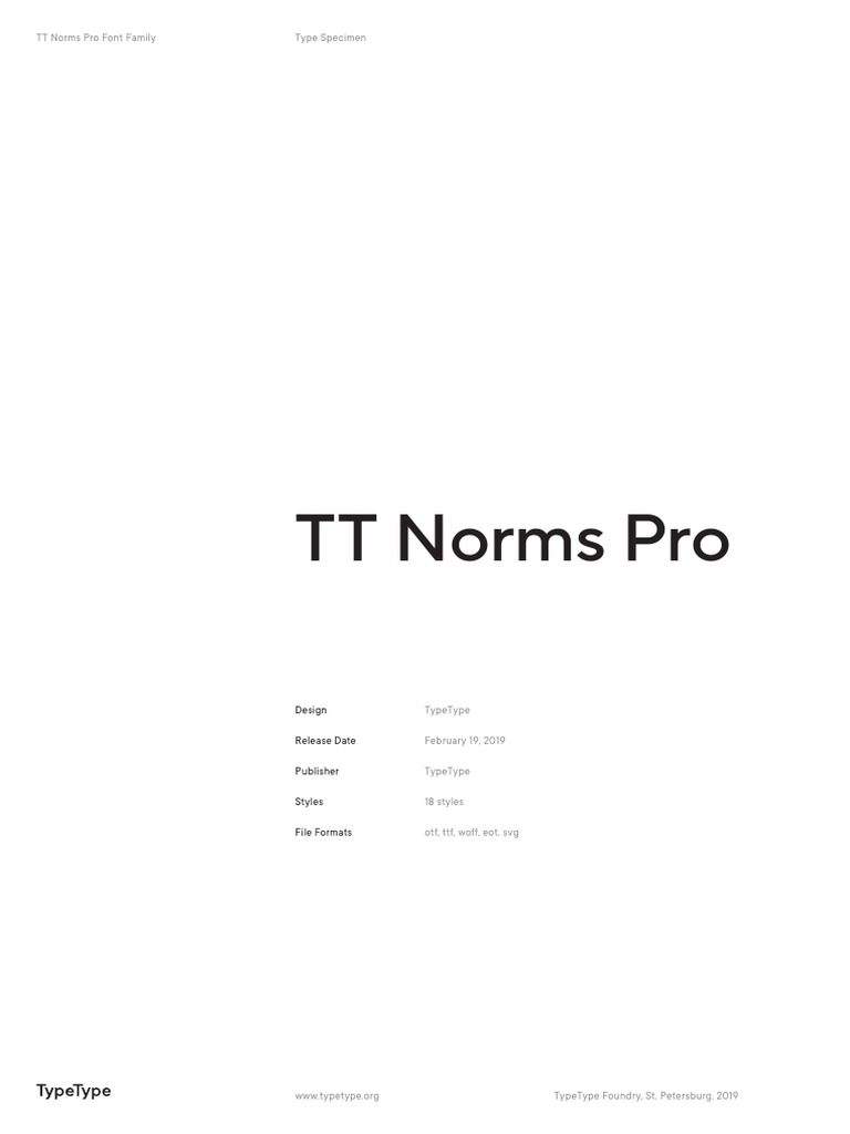 TT Norms Pro Specimen PDF | PDF | Typefaces | Gold Standard