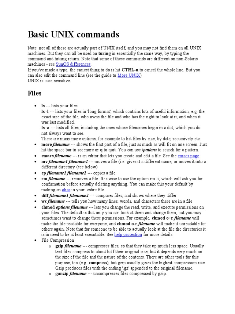 Basic UNIX Commands | PDF | File Transfer Protocol | Computer File