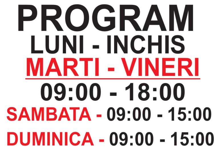 Luni - Inchis: Marti - Vineri | PDF