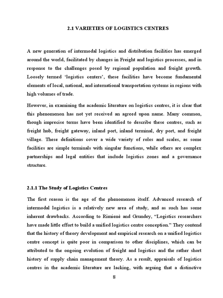 2.varieties of Logistic Centres | PDF | Cargo | Logistics