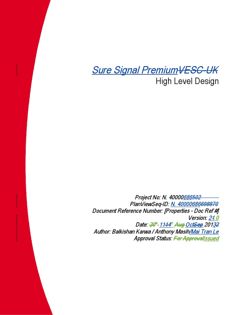 Sure Signal Premium - UK High Level Design v3.0 | PDF | Computer ...