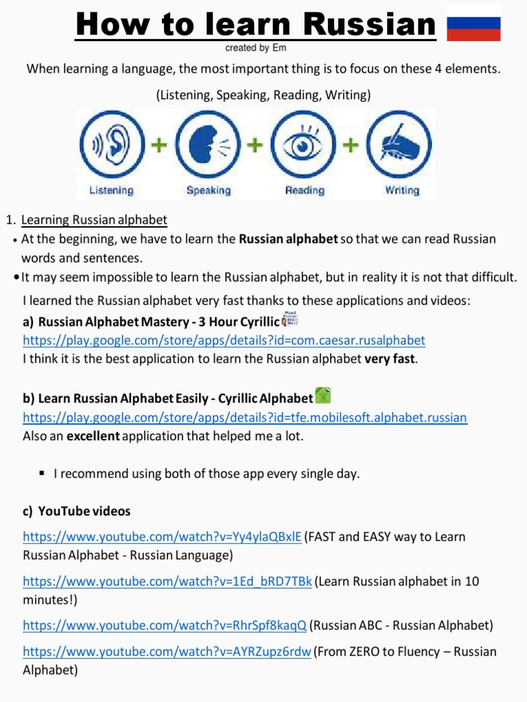 A) Russian Alphabet Mastery - 3 Hour Cyrillic: Created by em | PDF ...