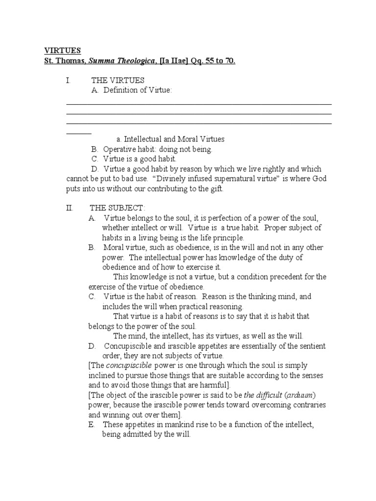 Virtue in General | PDF | Prudence | Virtue