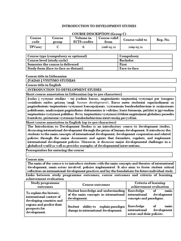 Introduction To Development Studies | PDF | Institution | Statistics