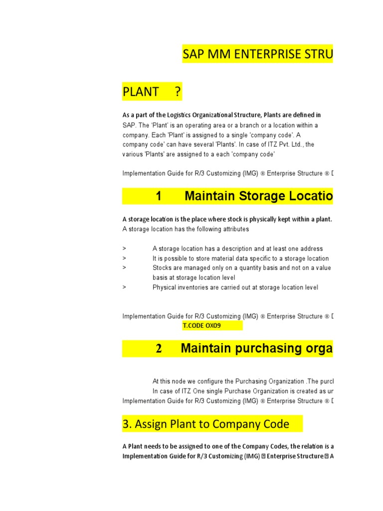 Sap PP Enterprise Structure | PDF | Logistics | Business