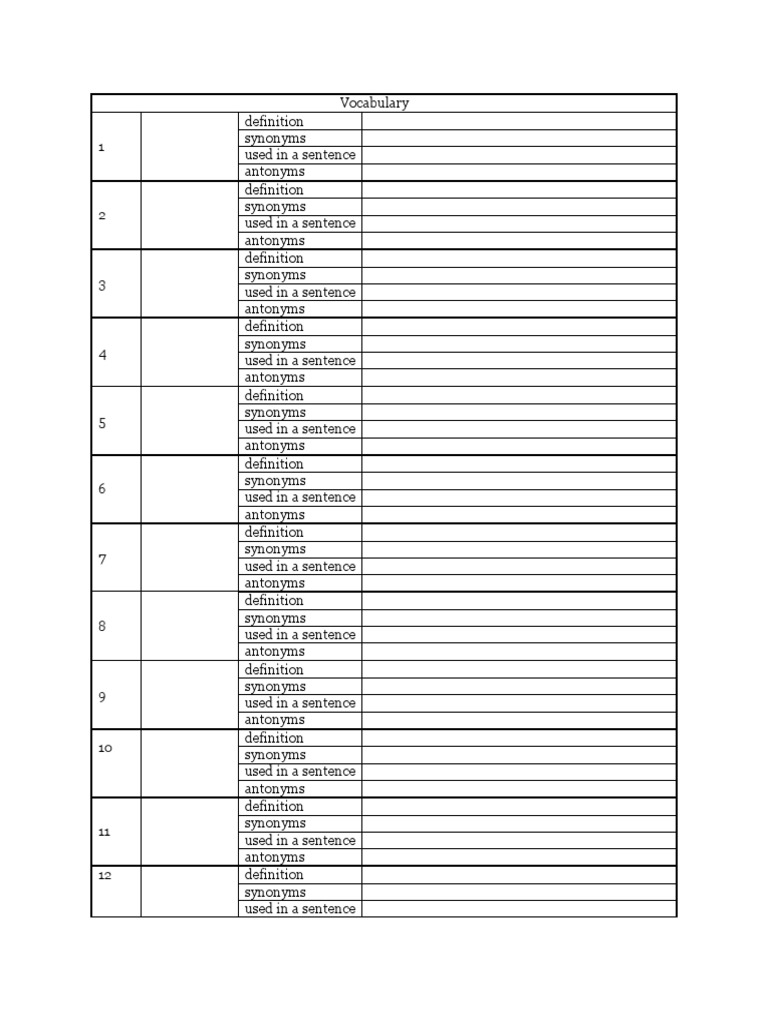 Vocab Table | PDF | Vocabulary | Epistemology