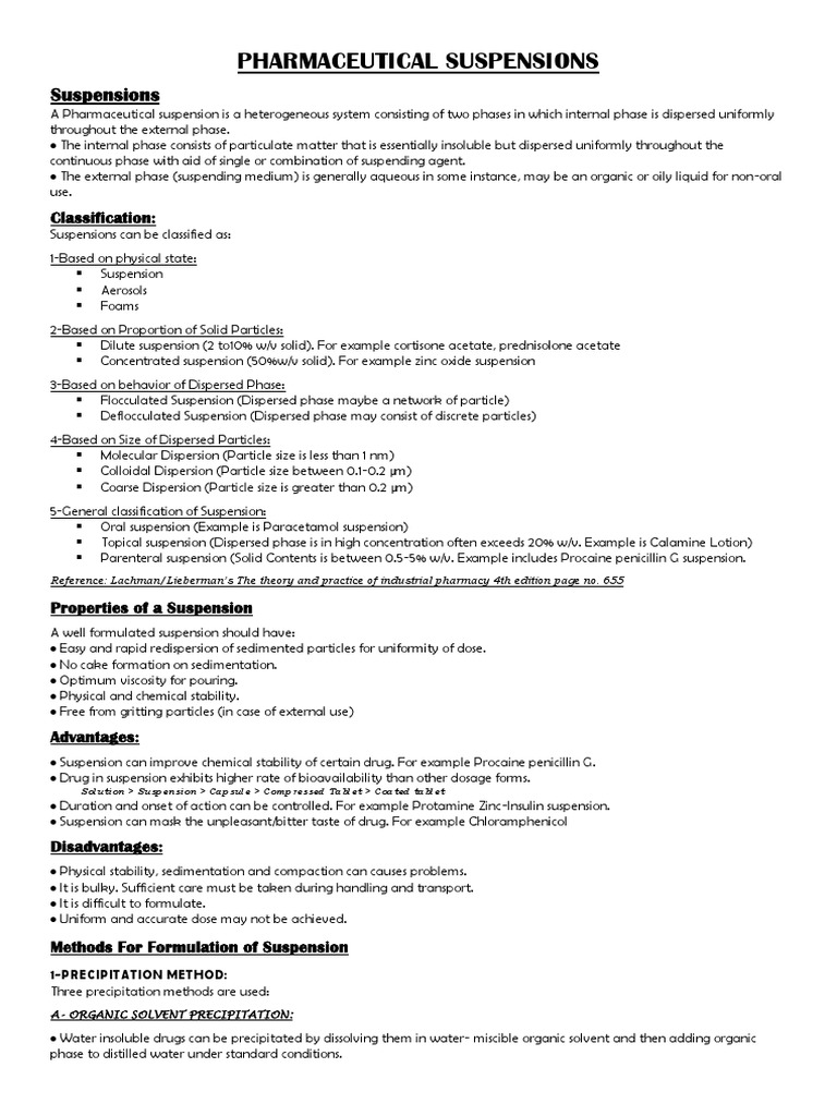 Pharmaceutical Suspensions PDF | PDF | Suspension (Chemistry) | Colloid
