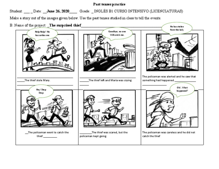 Past Tense Story Writing Exercise | PDF