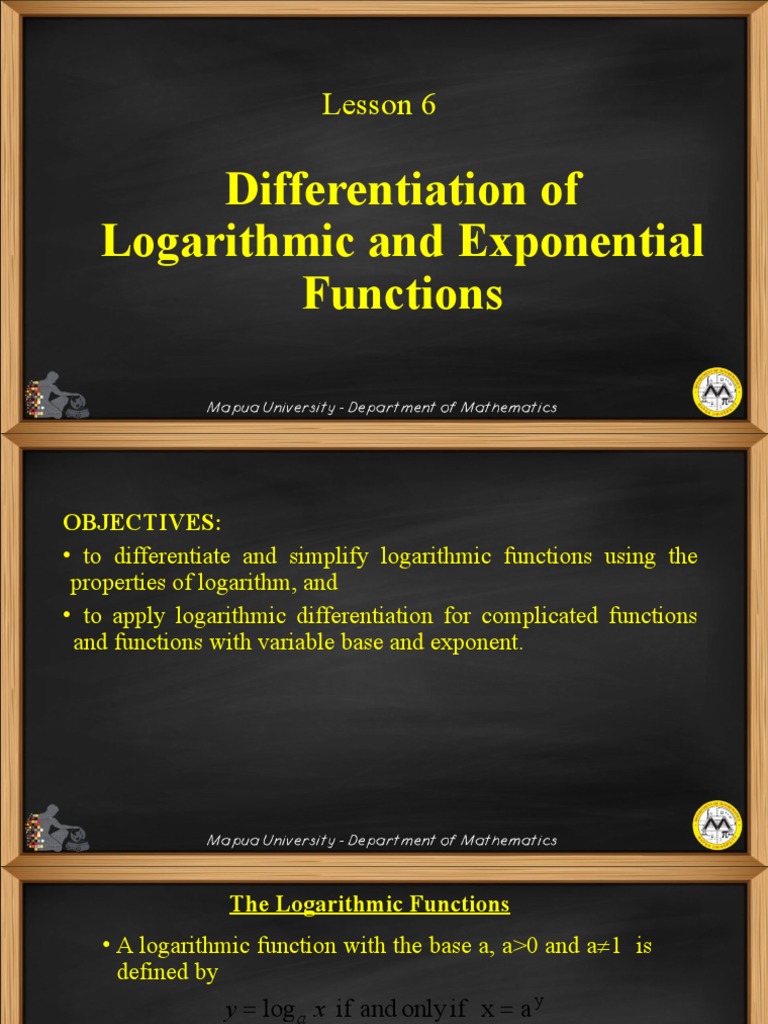 Lesson 06-Differentiation of Logarithmic and Exponential Functions ...
